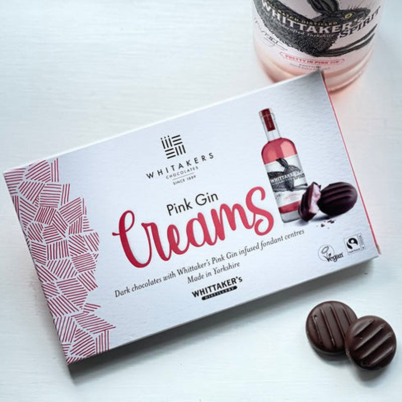 Dark Chocolate Pretty In Pink Gin Creams – Whittakers Distillery